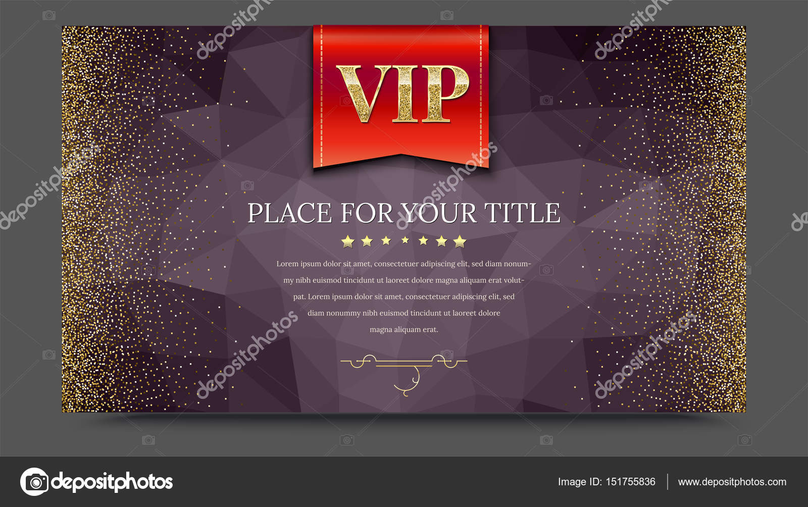 VIP or luxury red flag on dark polygonal background make from triangles ...