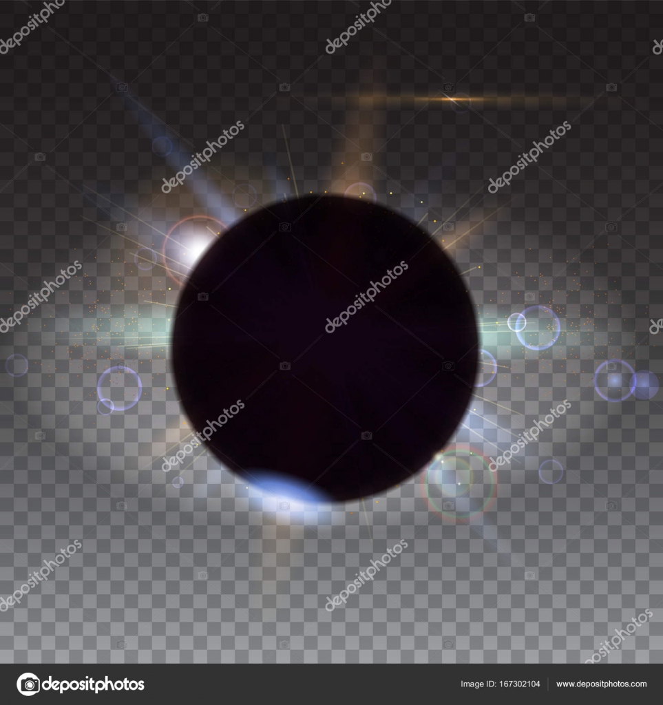 Image vectorielle Éclipse solaire, phénomène astronomique, rayons ...