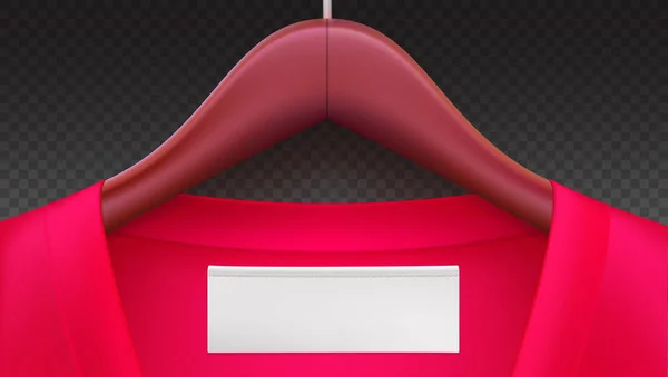 Percha de ropa con etiqueta aislada sobre fondo crema. Ilustración ...