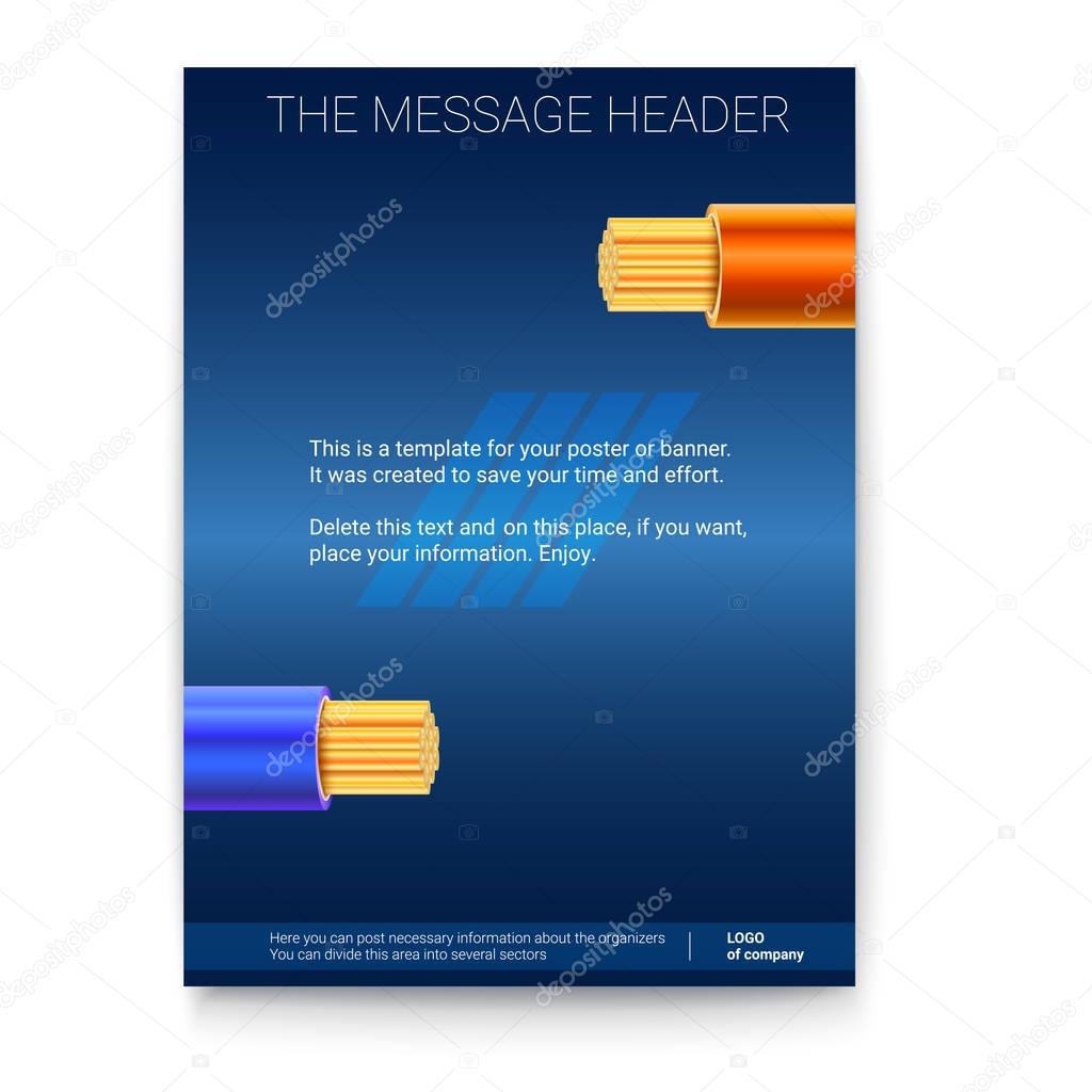 Cables eléctricos en la trenza de color sobre fondo oscuro. Diseño de ...