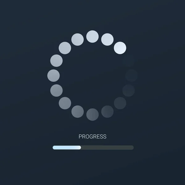 Load bar for mobile apps, web preloader on blue background. Yellow ...