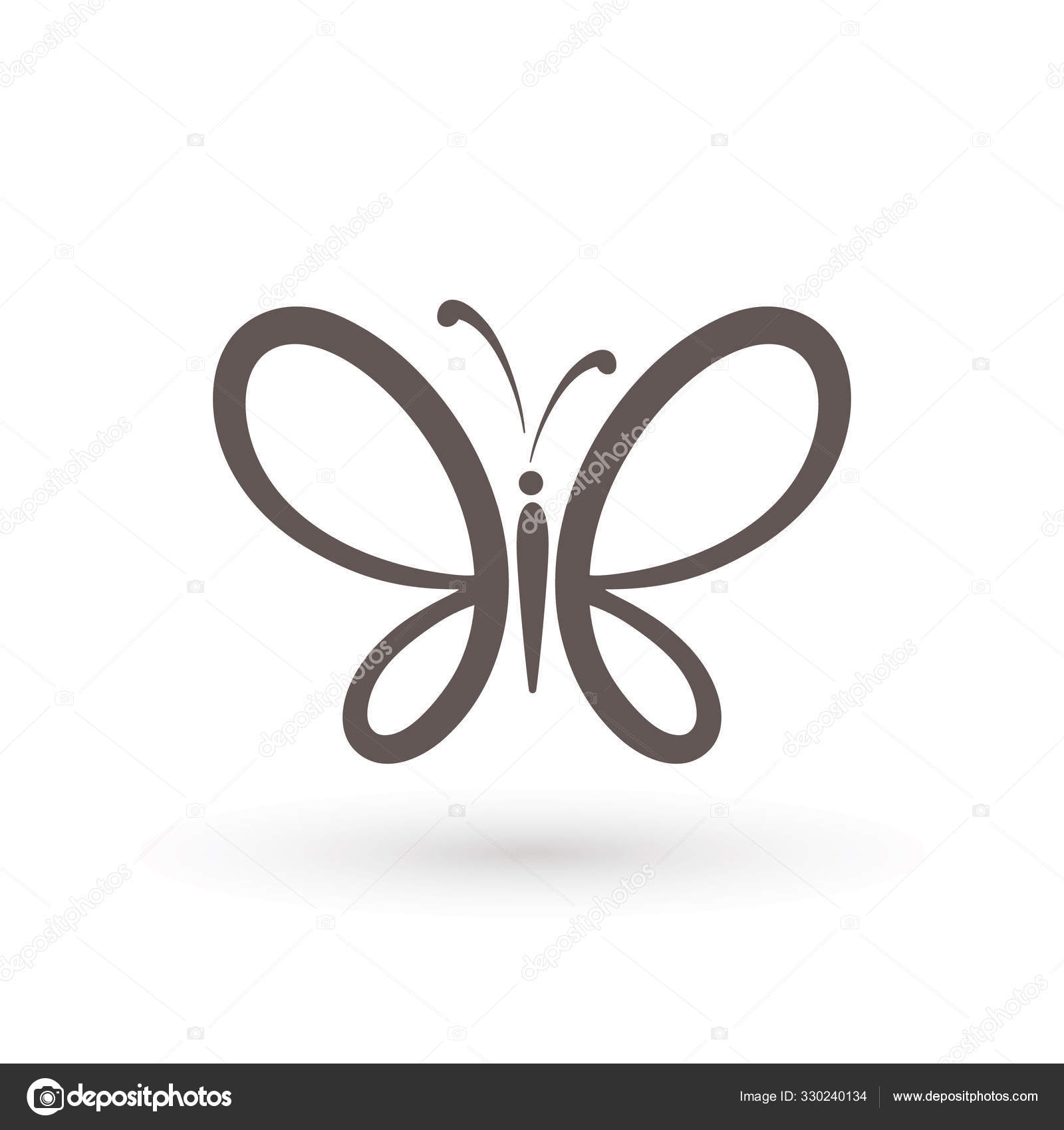 Icono de mariposa. Concept Logo Design Template Conjunto de silueta de ...