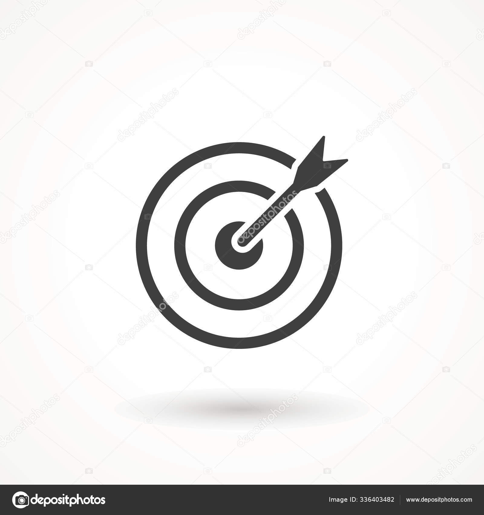 Ícono objetivo. tablero de dardos. tablero de tiro con arco. tablero de ...