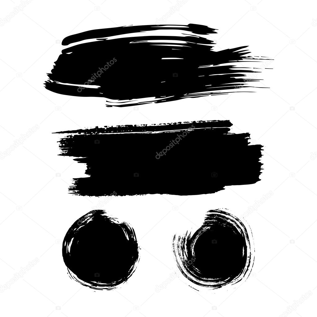 Set of ink brush stroke vector stains. Grunge Paint stripe. Distressed ...