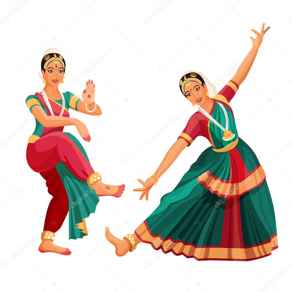 Bailarina en tela india nacional bailando danza folclórica ...