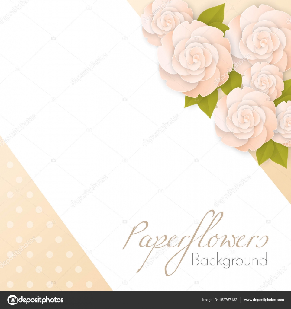 Paper flowers background with place for text vector ilustration Stock ...