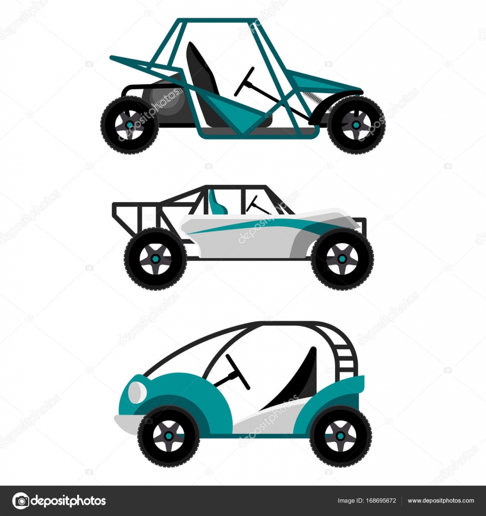Set of different buggy cars on vector illustration Stock Vector Image ...