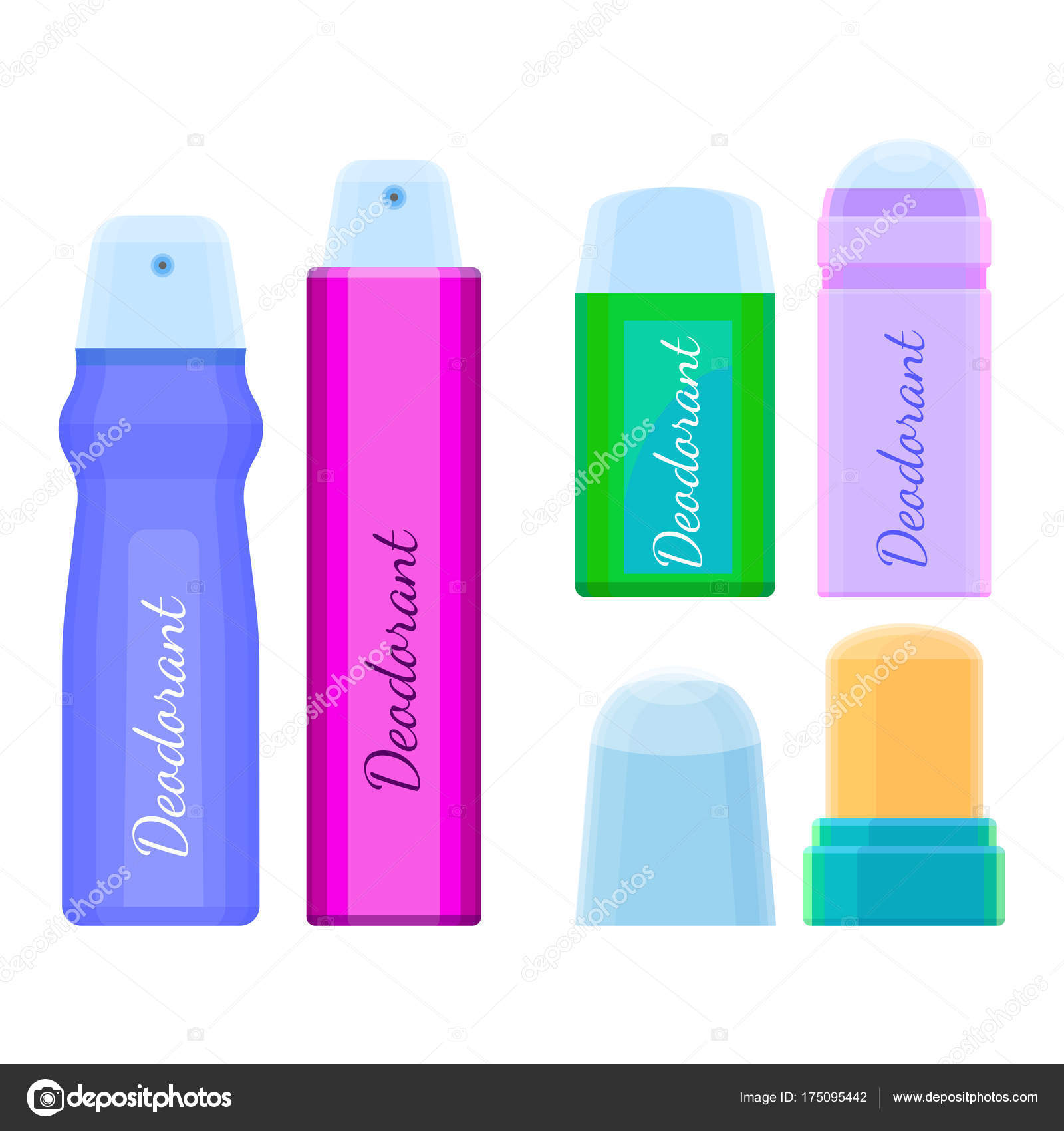 Deodorants collection of icons with labels on vector illustration Stock Vector by ©godruma 175095442