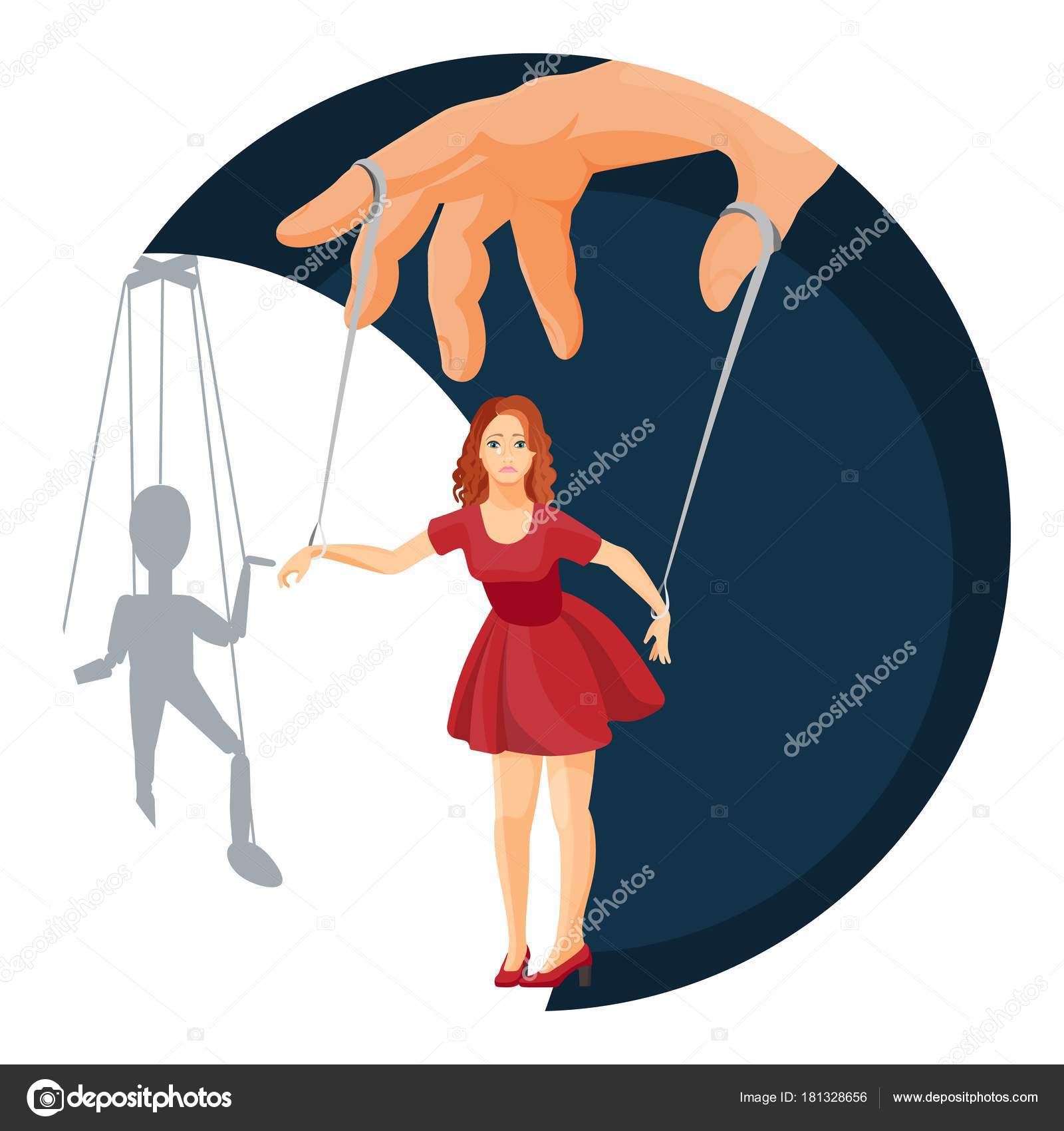 Physical manipulation over woman, social problem themed poster ⬇ Vector ...