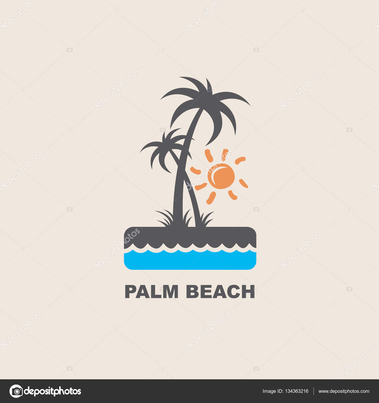 Label with palm tree Stock Vector by ©alexkava 134363216