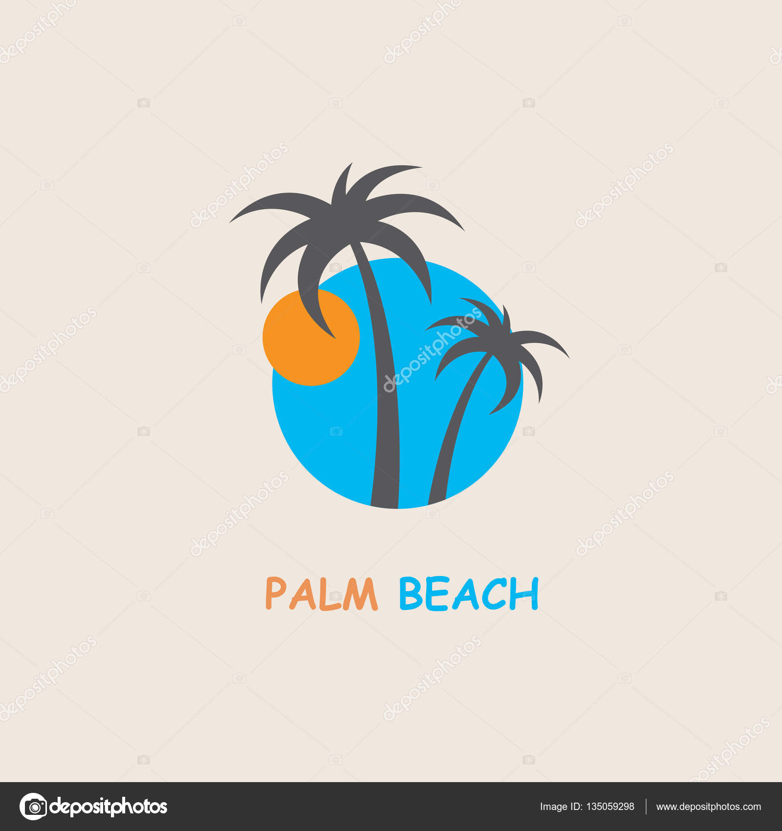 Label with palm tree Stock Vector Image by ©alexkava #135059298