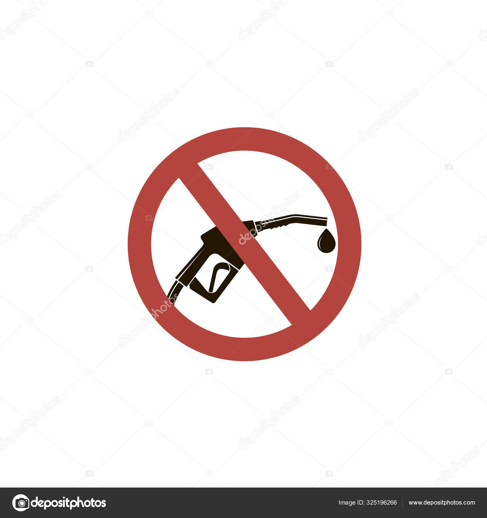 Ban Gasoline Fuel Pump Nozzle Sign Isolated White Background Stock ...