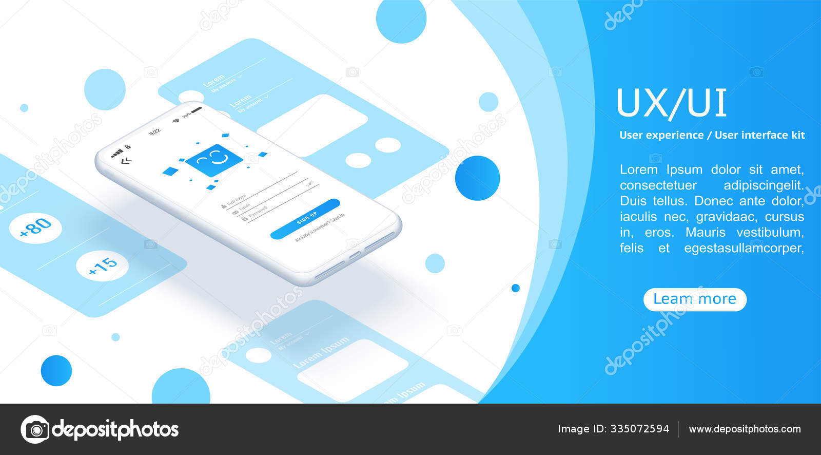 Isometric concept design for an application, Ui UX Stock Vector Image ...