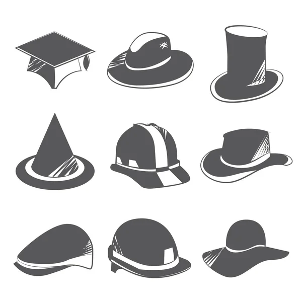 Vector Illustration Hats Sketches Stock Vector by ©loopang 125304970