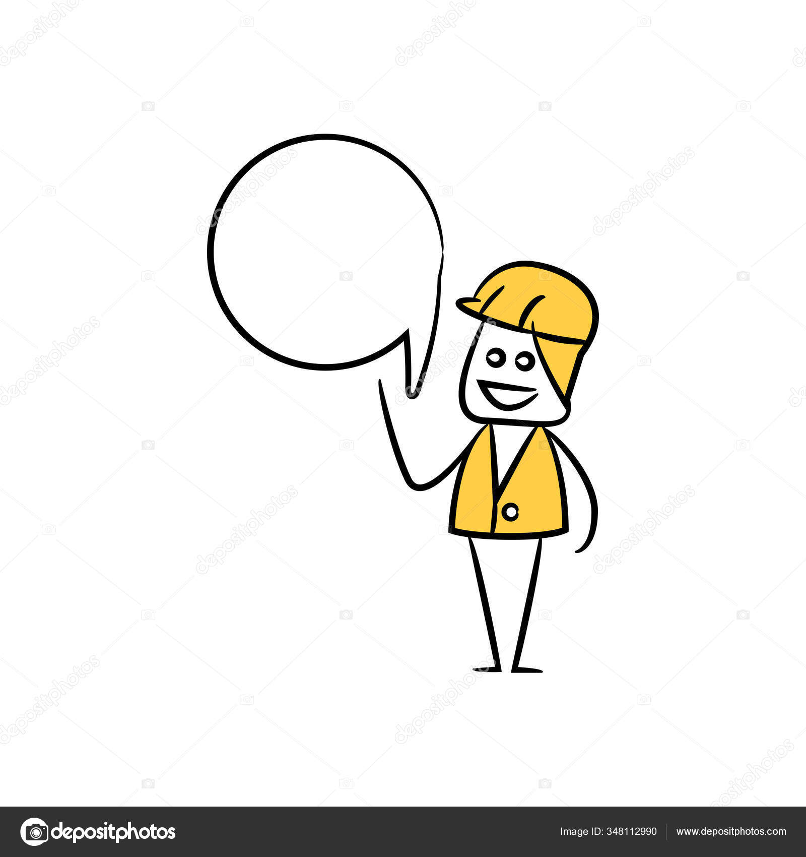 Engineer Speech Bubble Yellow Stick Figure Theme Stock Vector by ... Engineer Speech Bubble Yellow Stick Figure Theme Stock Vector by ...