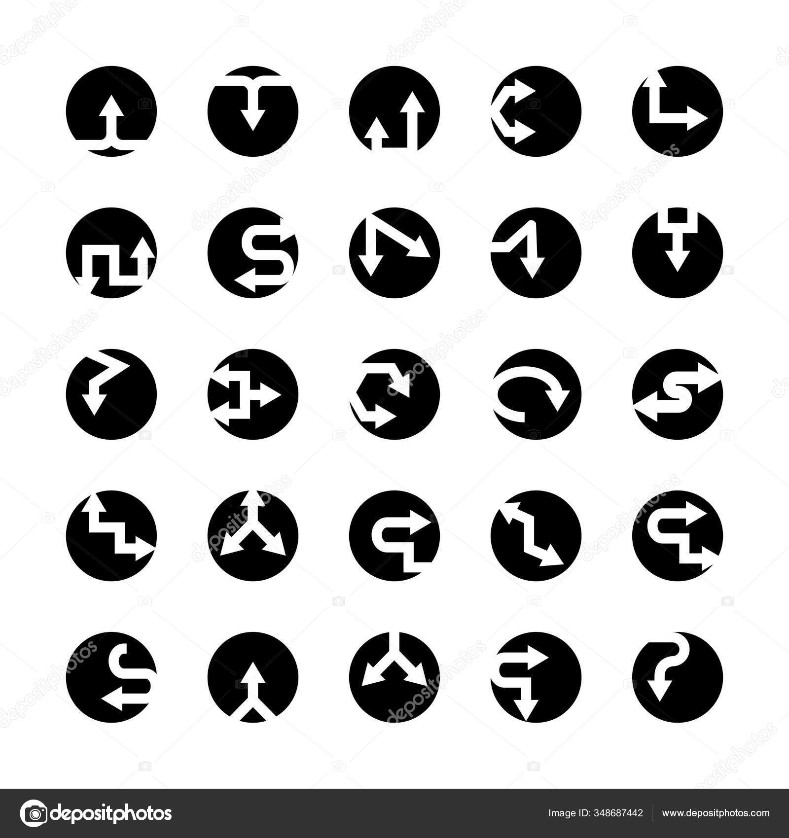 Arrow Icons Circle Buttons Set Stock Vector by ©loopang 348687442