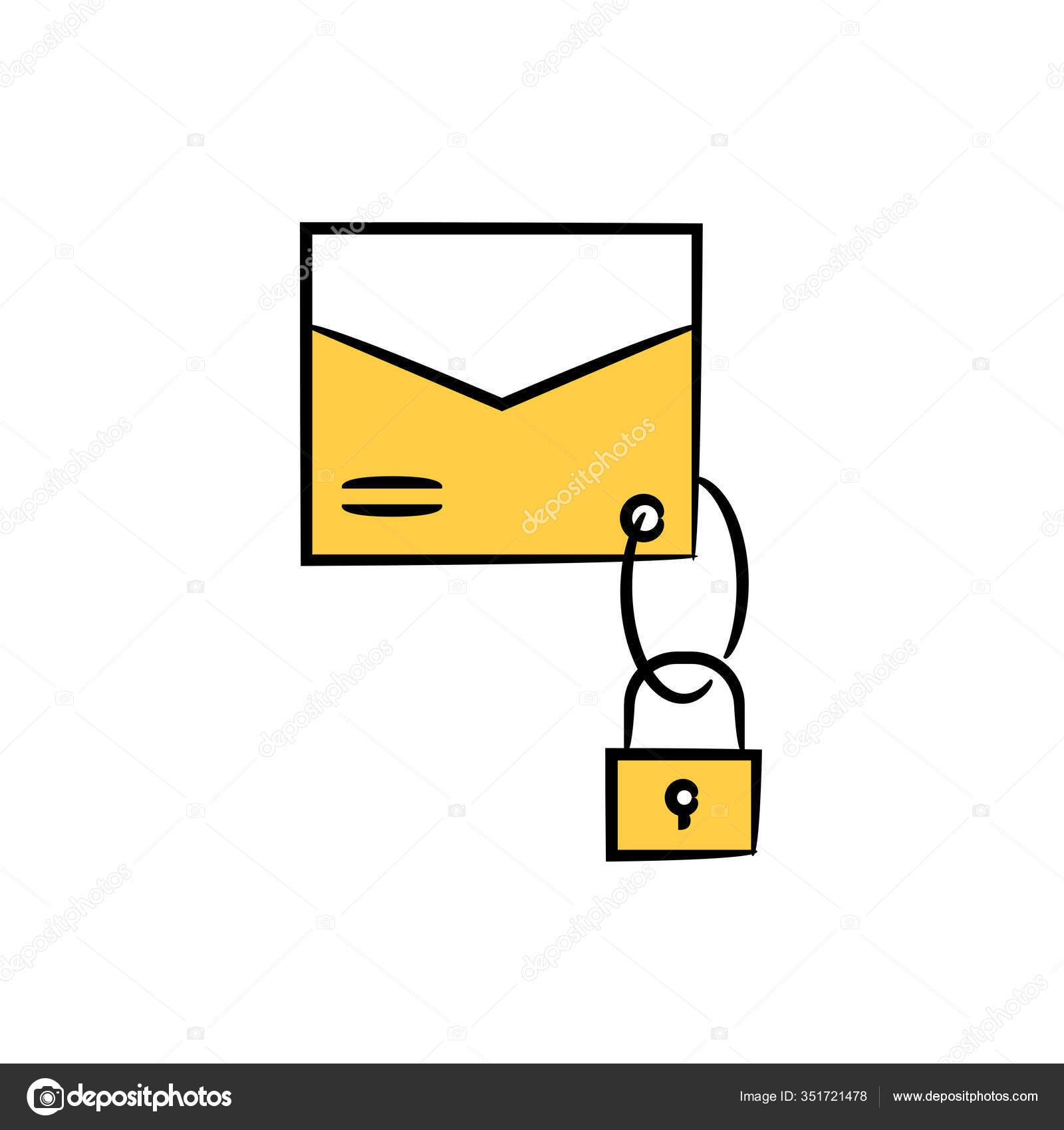 Email Locked Key Encryption Mail Concept — Stock Vector © loopang ...