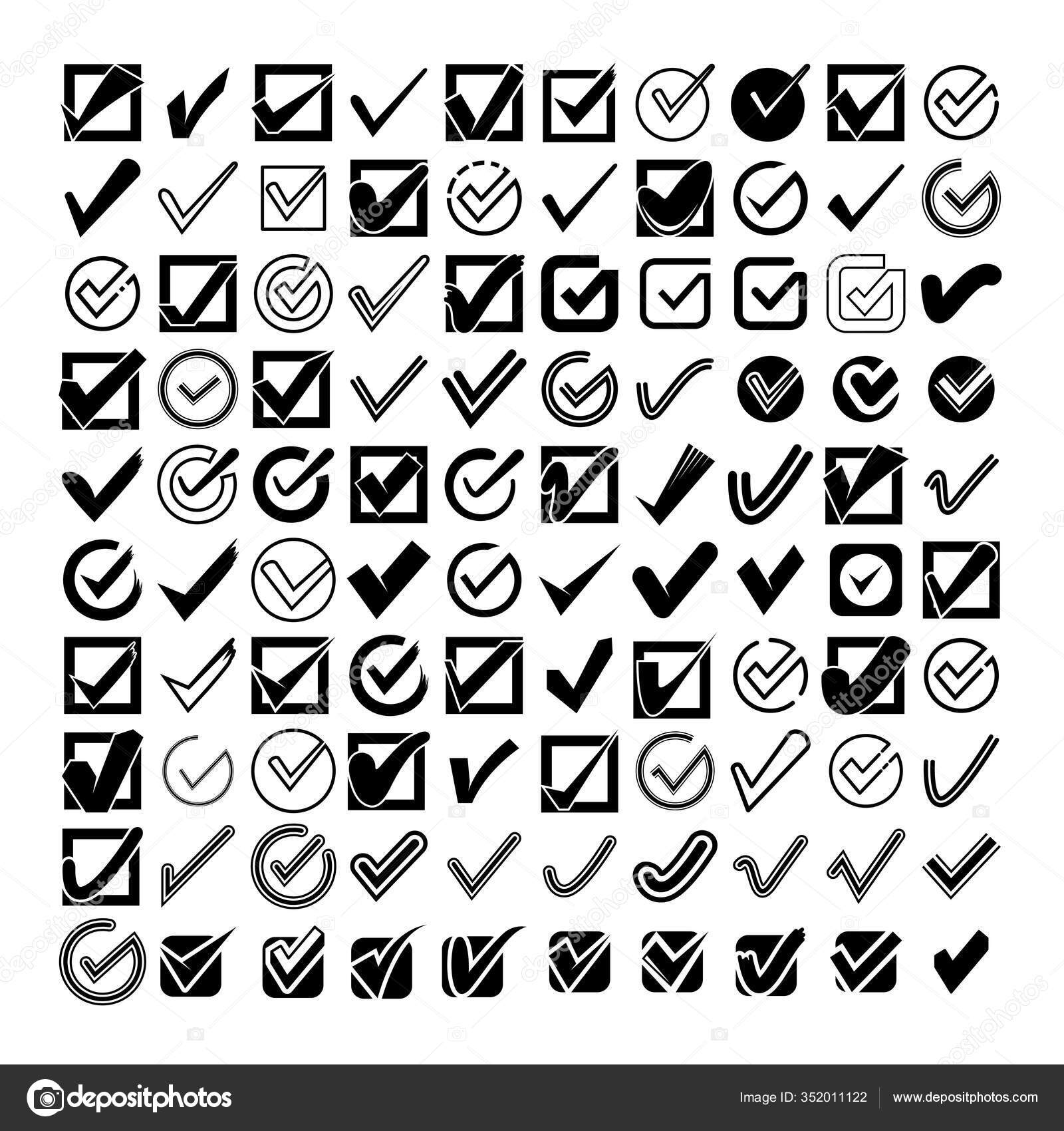 Check List Tick Symbols Set Stock Vector by ©loopang 352011122