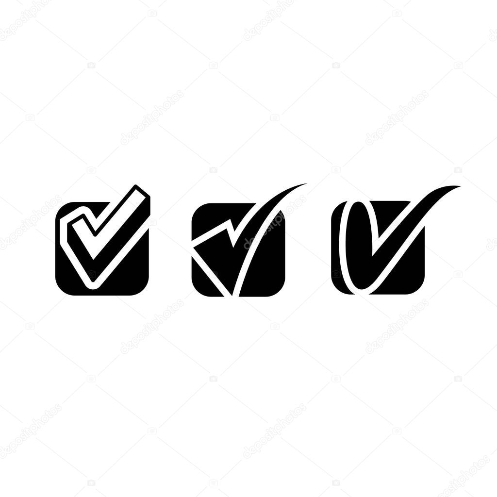 Check mark and check list symbols set premium vector 2024