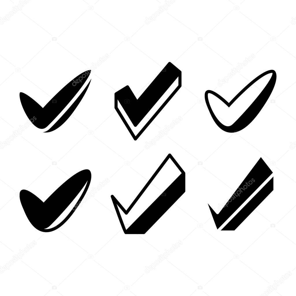 Check mark and check list symbols set premium vector 2024