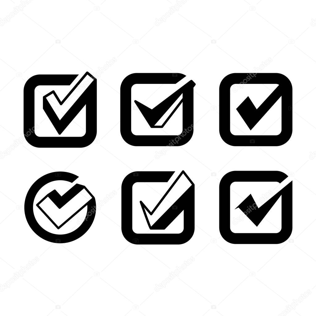 Check mark and check list symbols set premium vector 2024