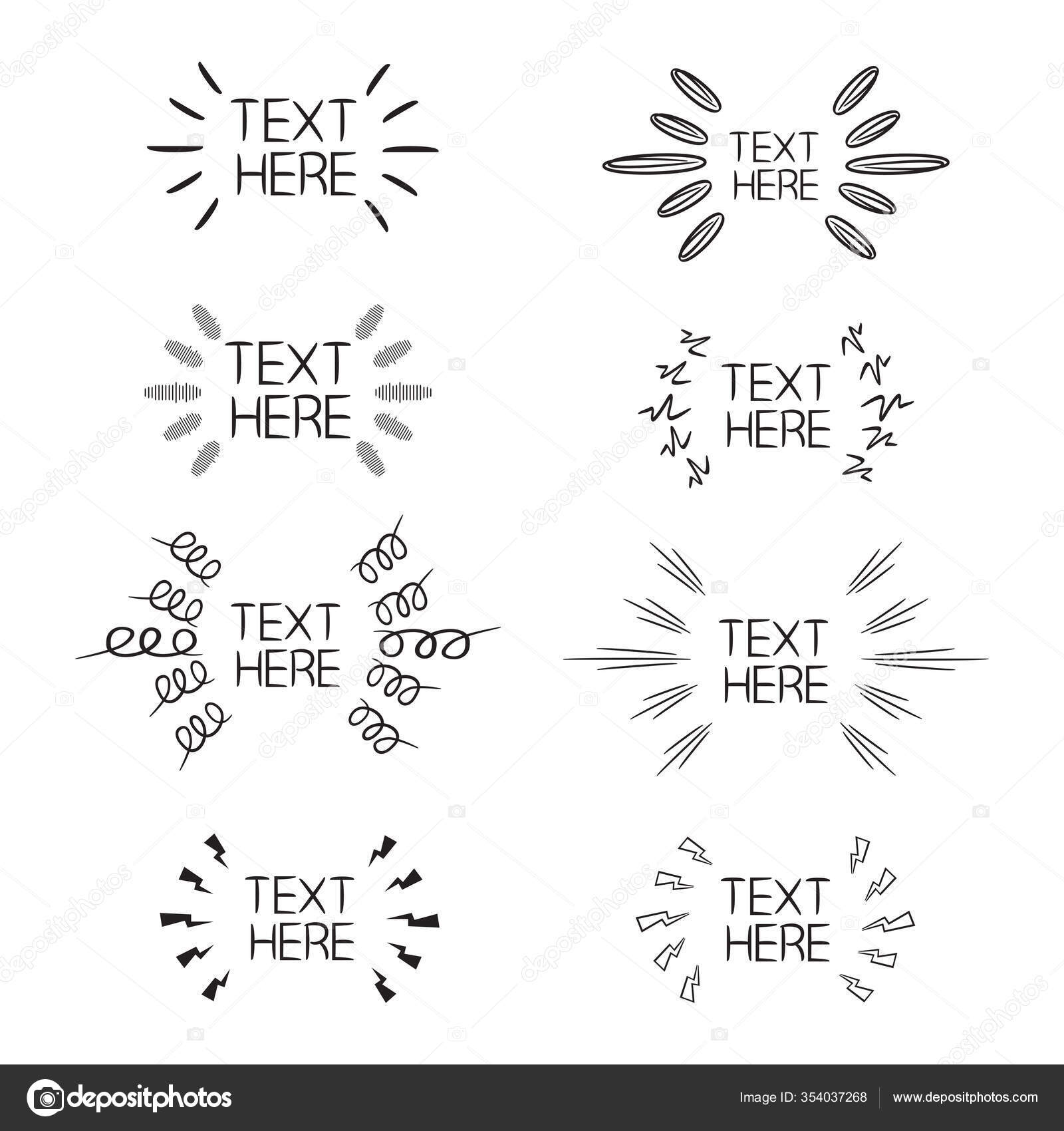 Hand Drawn Doodle Elements Emphasis Text Comic Style Stock Vector Image ...