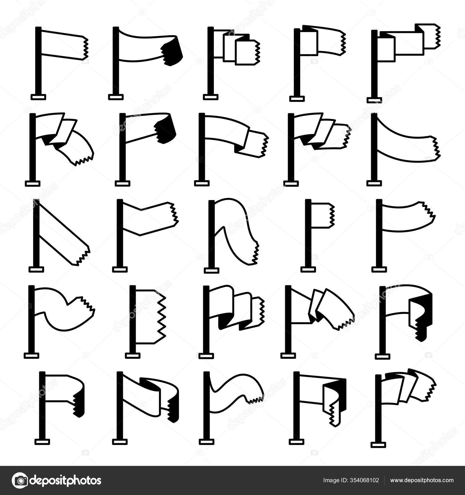 Conjunto Vectores Bandera Iconos Banderín Vector de stock #354068102 de ...