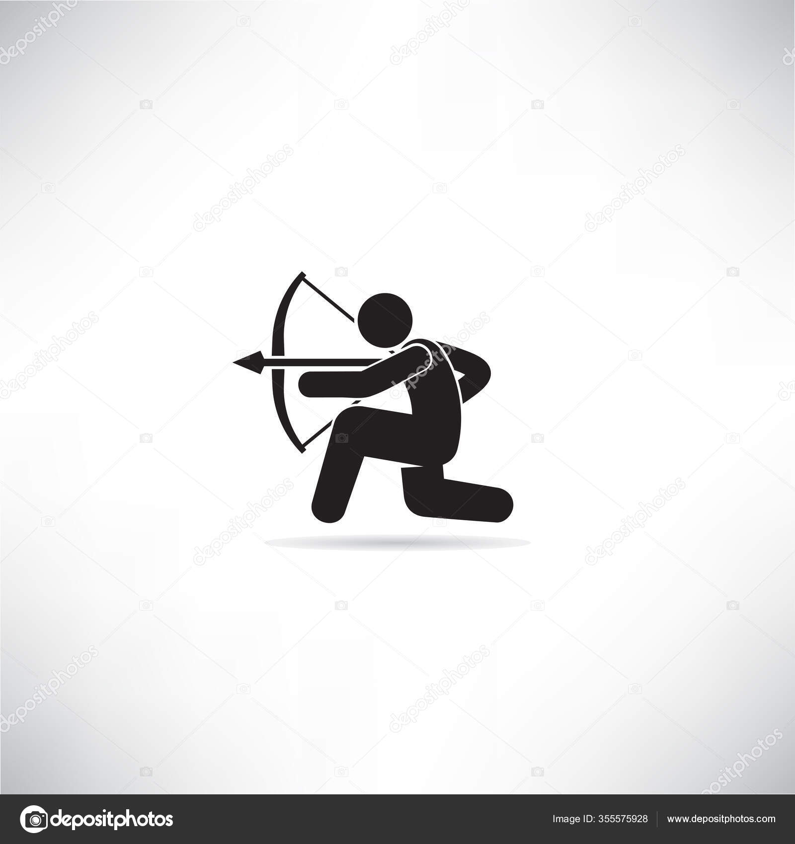 Archer Shoots Arrow Vector Illustration Stock Vector by ©loopang 355575928