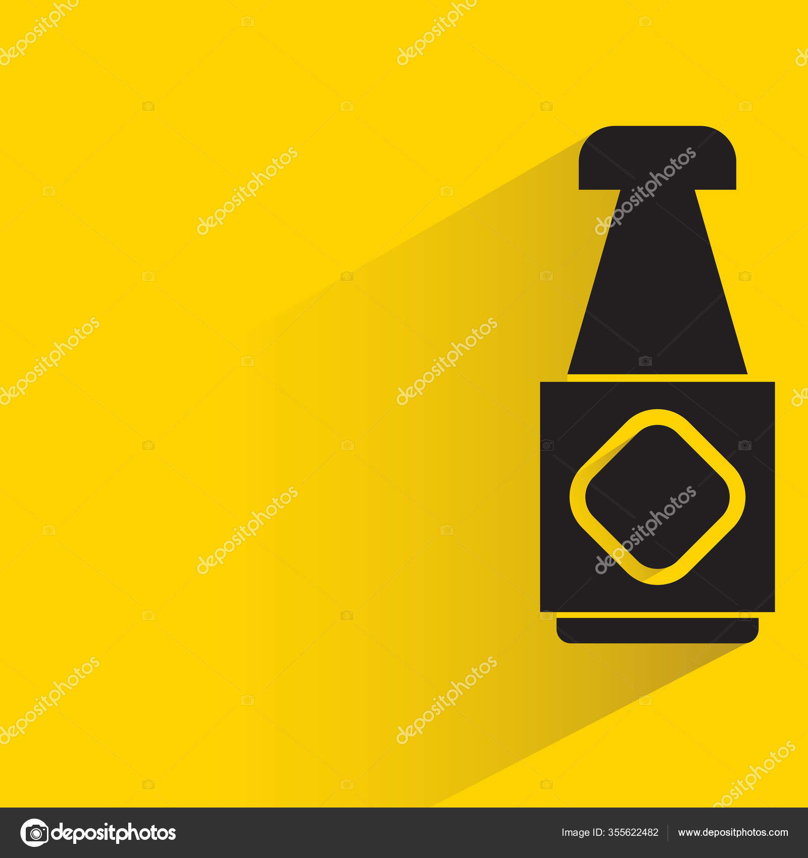 Beverage Bottle Drop Shadow Yellow Background Stock Vector Image by ...