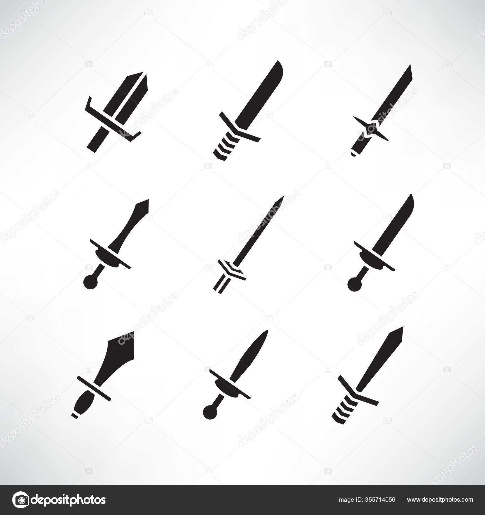 Sword Rapier Icons Set Stock Vector Image by ©loopang #355714056