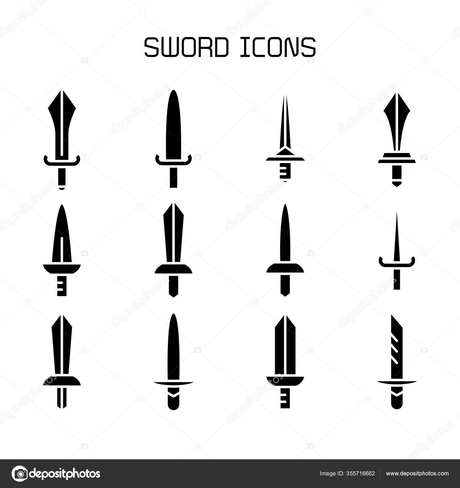 Sword Rapier Icons Set Stock Vector Image by ©loopang #355716662