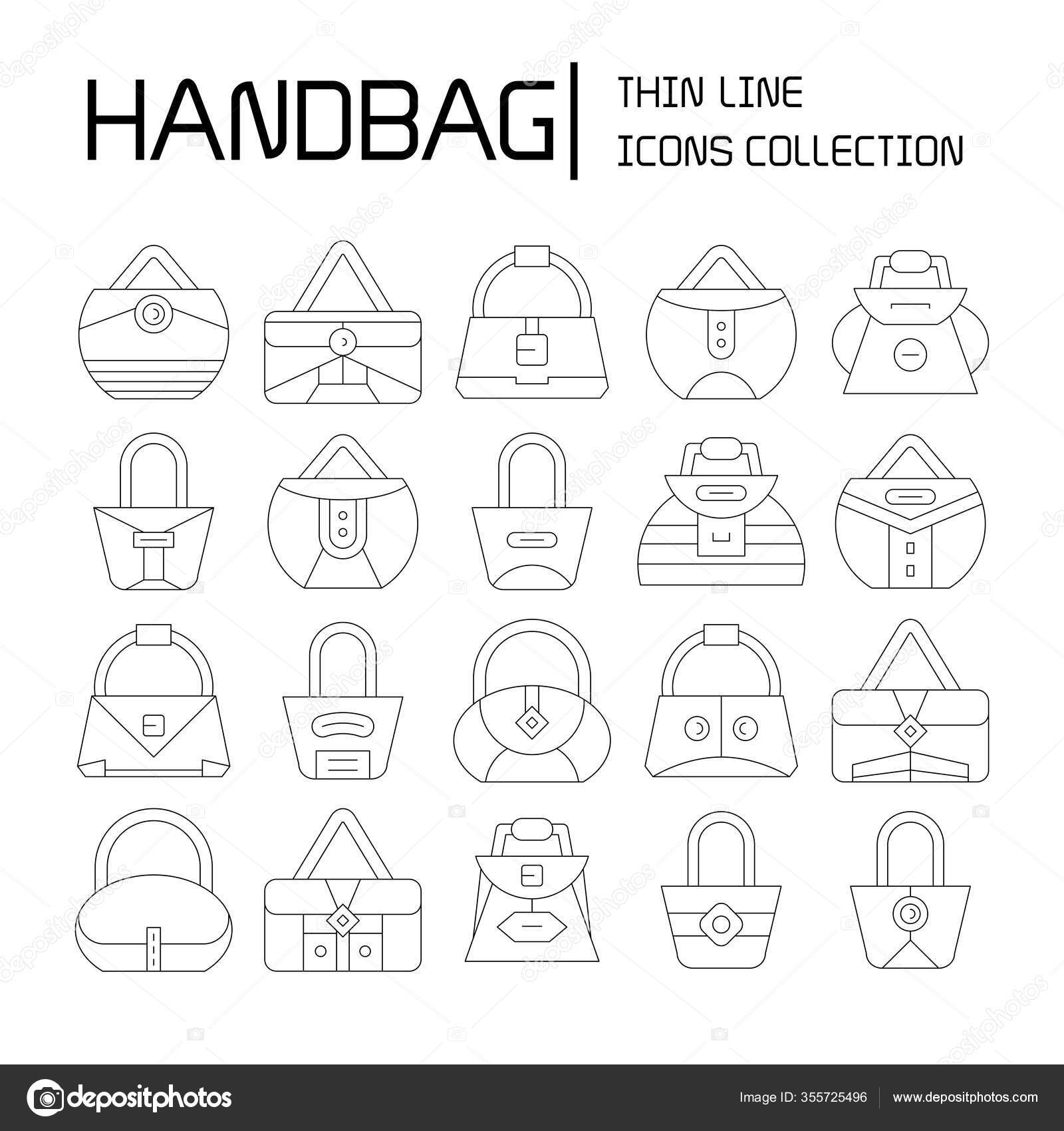 Handbag Pouch Icons Thin Line Design — Stock Vector © loopang #355725496