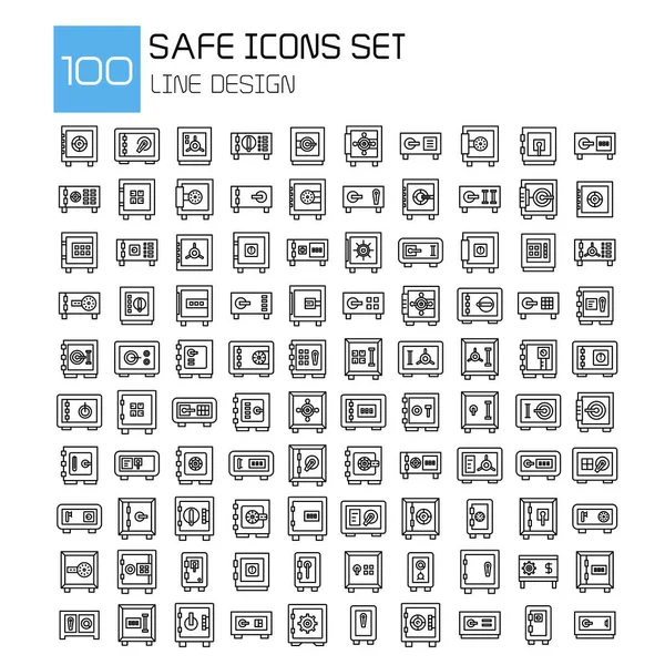 Big Set Safe Icons Line Vector Stock Vector Image by ©loopang #355723604