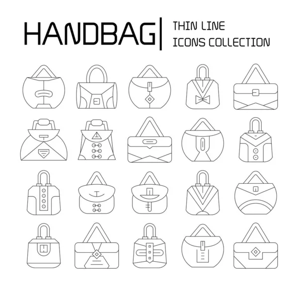 Handbag Pouch Icons Thin Line Design — Stock Vector © loopang #355725496