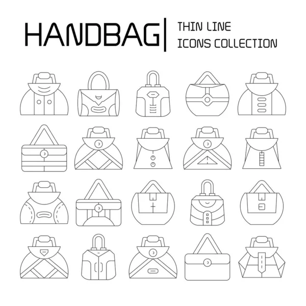 Handbag Pouch Icons Thin Line Design — Stock Vector © loopang #355725496
