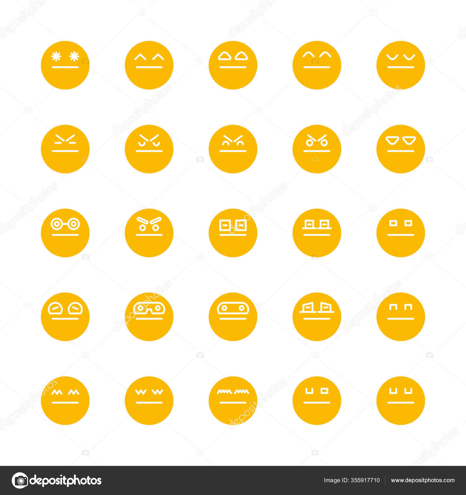 Yellow Emoticon Emoji Circle Face Set Stock Vector Image by ©loopang ...