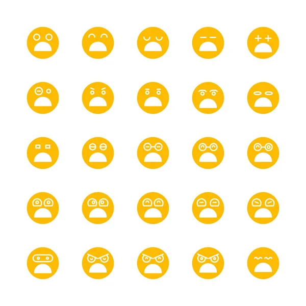 Yellow Emoticon Emoji Circle Face Set Stock Vector by ©loopang 355918060