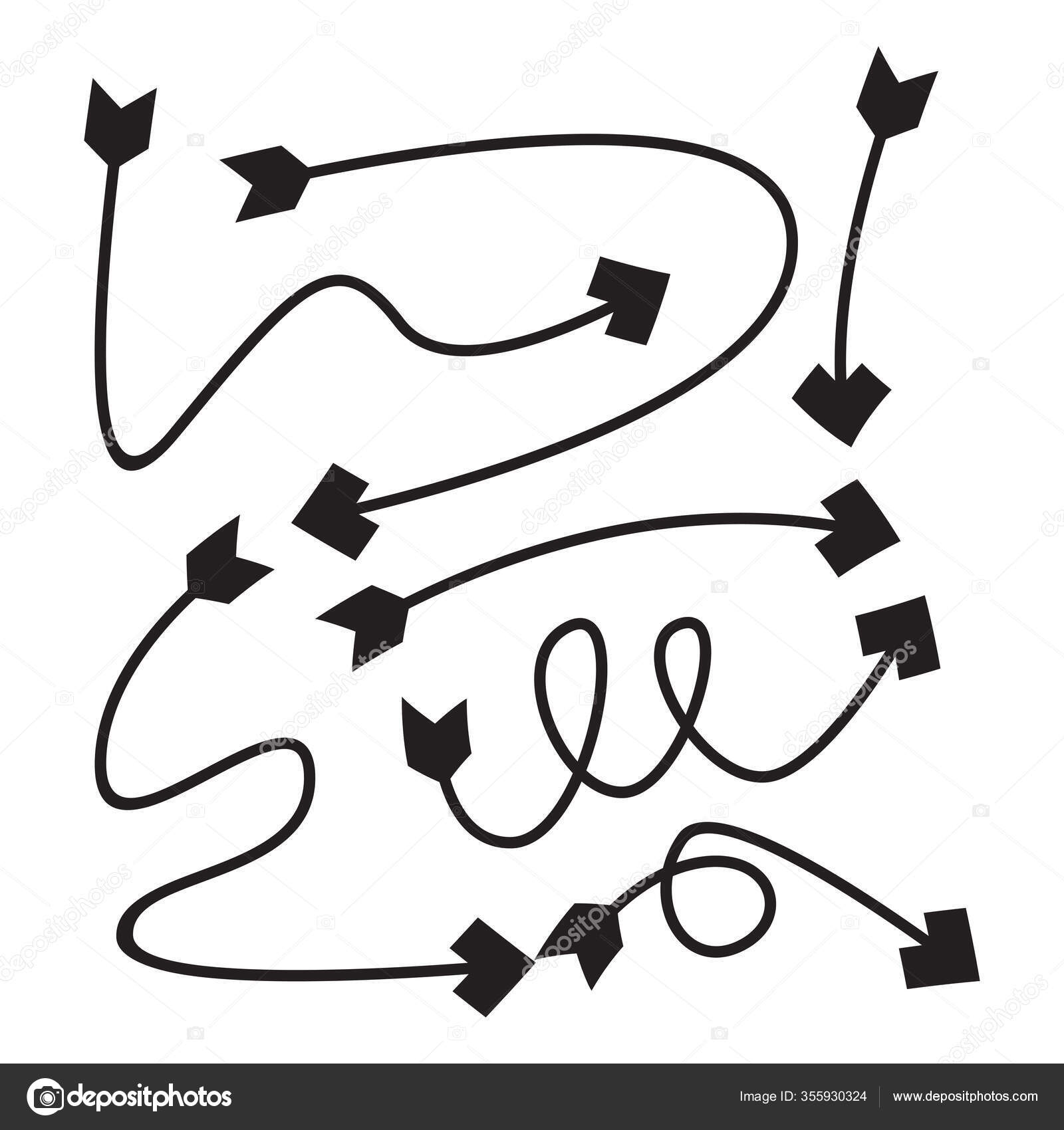 Arrow Line Heart Head Bows Set Stock Vector Image by ©loopang #355930324