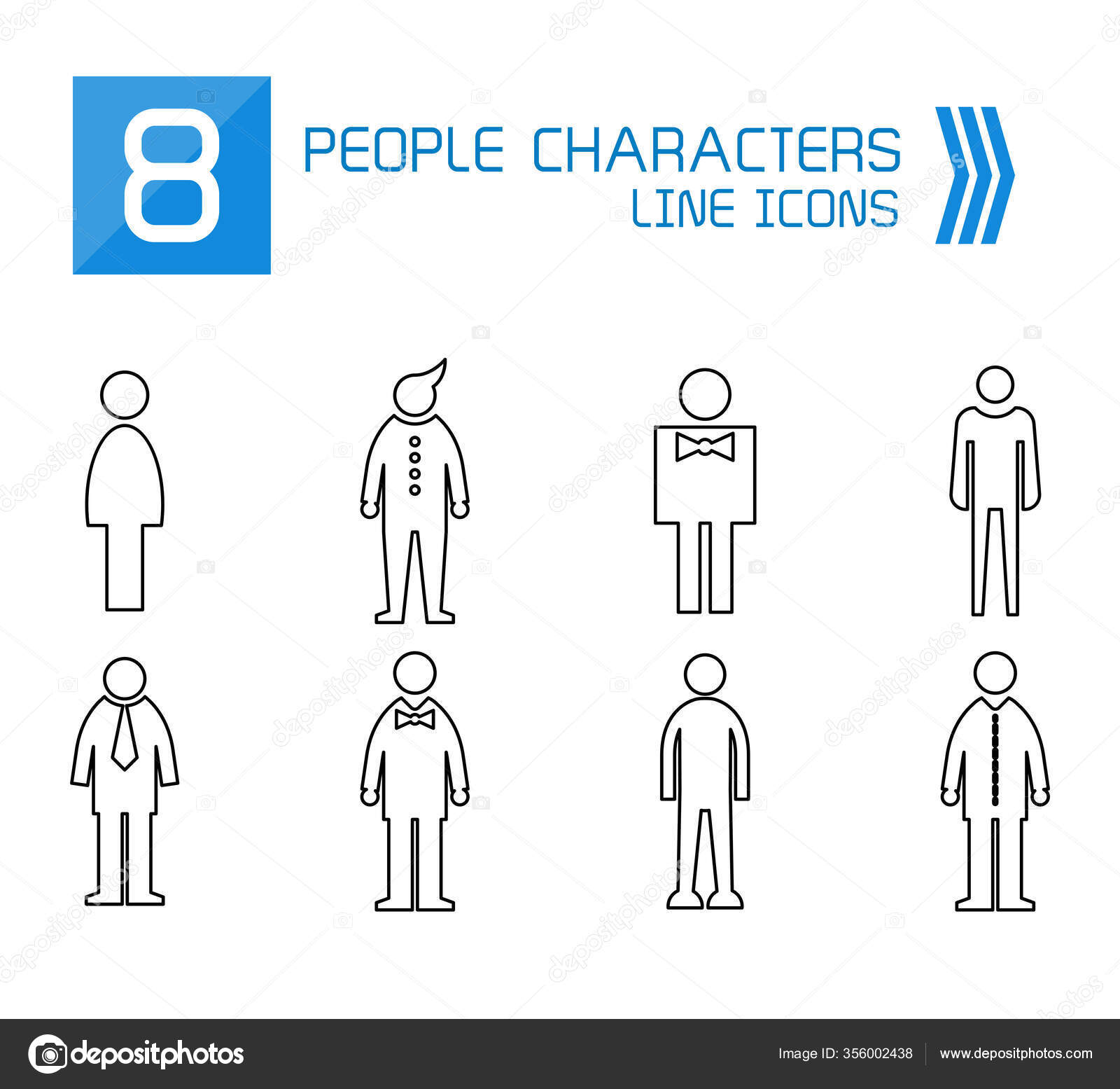 People Male Icons Line Vector Set Stock Vector Image by ©loopang #356002438