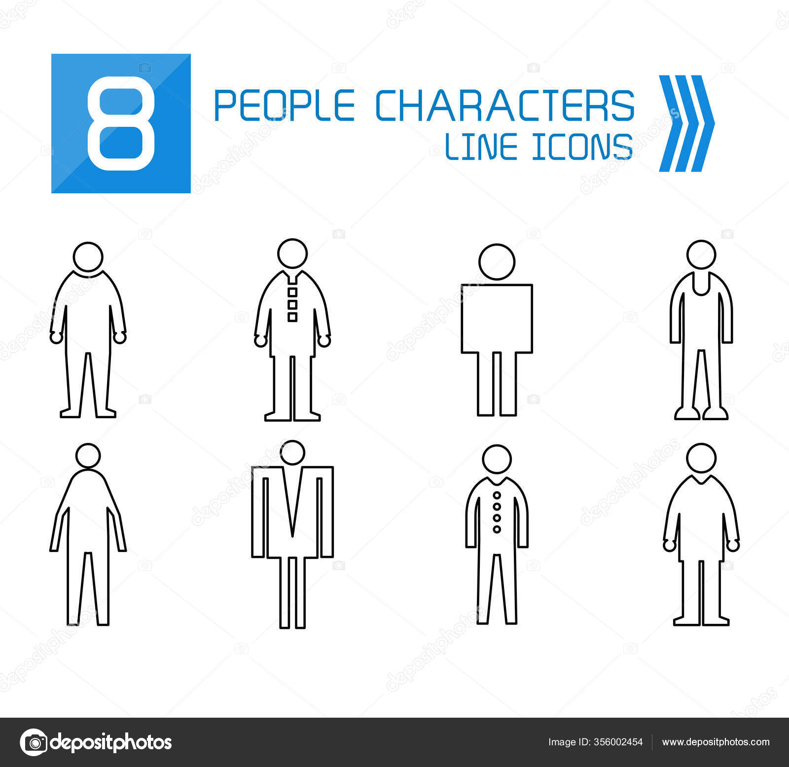 People Male Icons Line Vector Set Stock Vector Image by ©loopang #356002454
