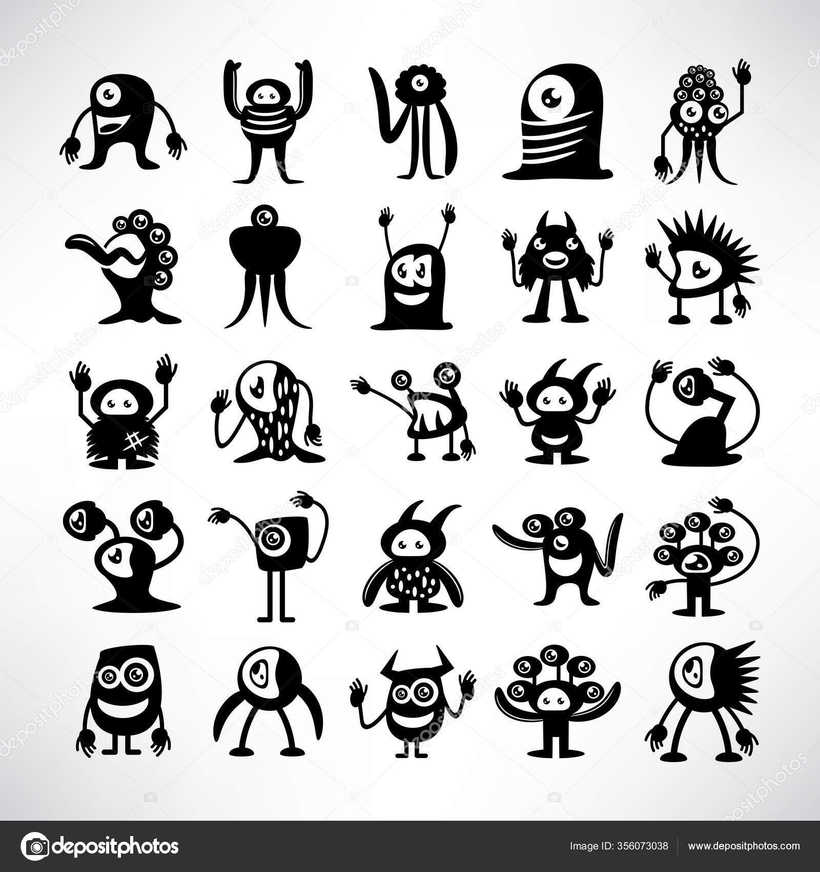 Funny Monster Icons Character Vector Set Stock Vector Image by ©loopang ...