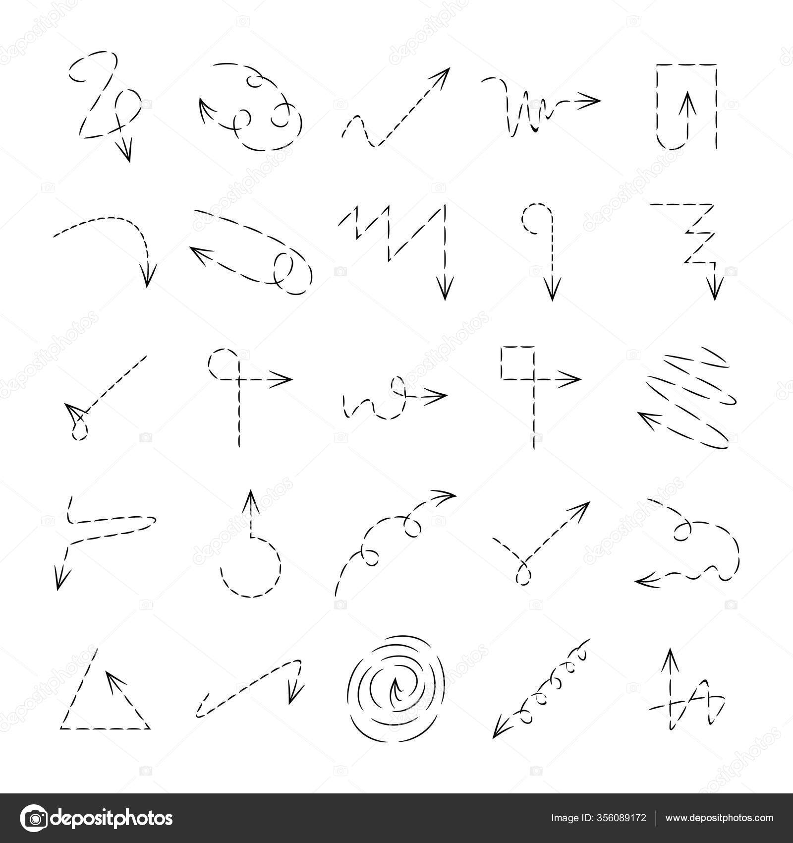 Dashed Line Arrow Icons Stock Vector Image by ©loopang #356089172