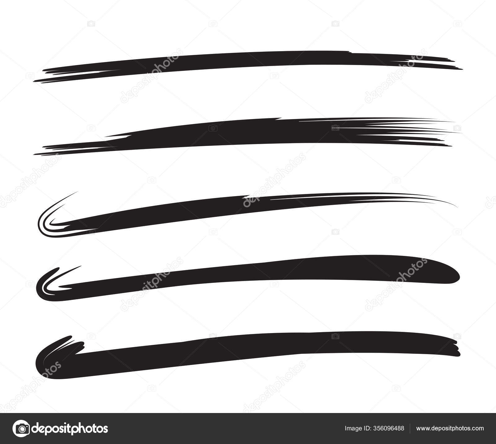 Black Brush Stroke Line Vector Set Stock Vector Image by ©loopang ...