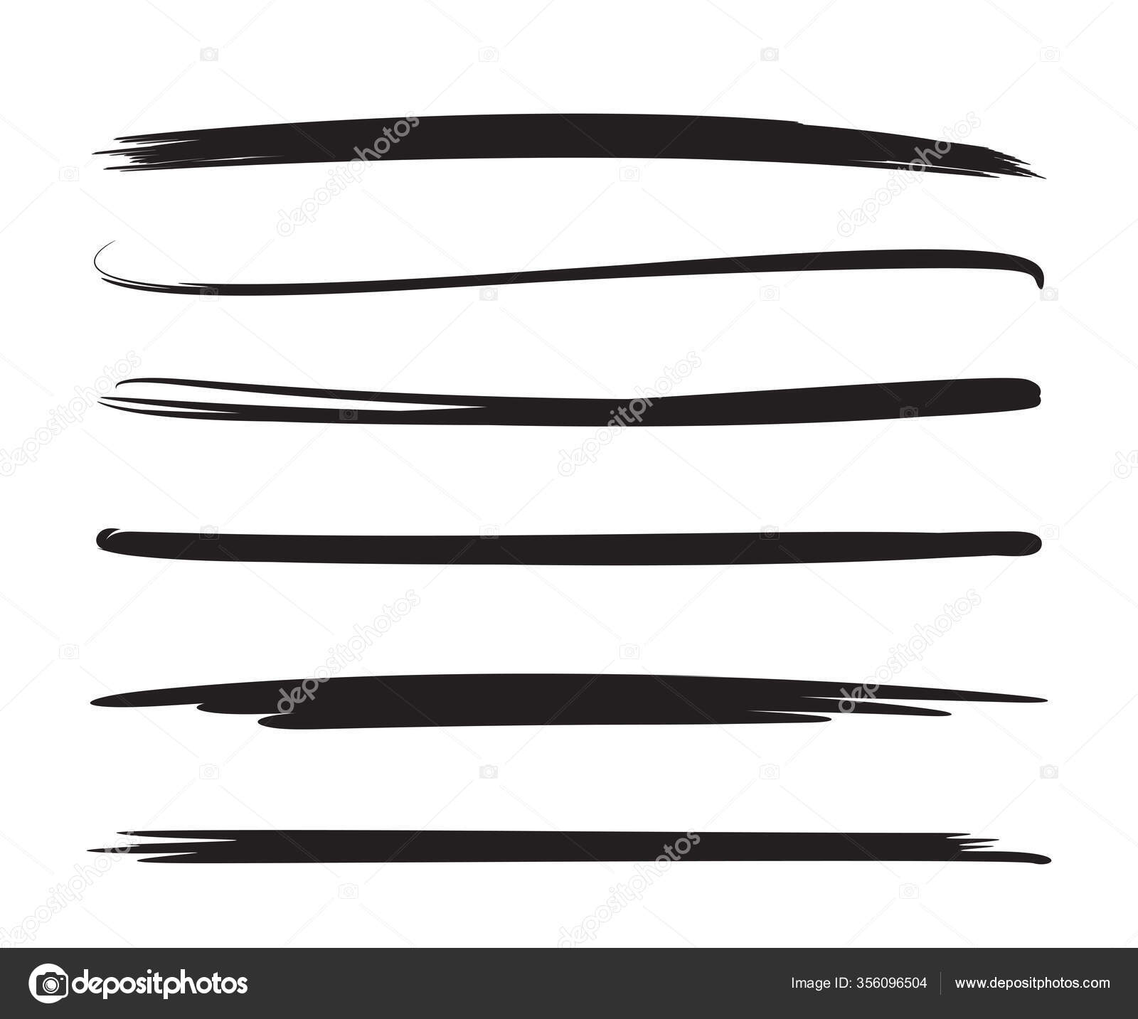 Black Brush Stroke Line Vector Set Stock Vector Image by ©loopang ...