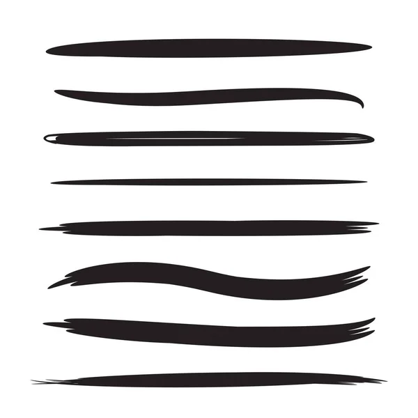 Black Ink Brush Stroke Line Set Stock Vector Image by ©loopang #281403266