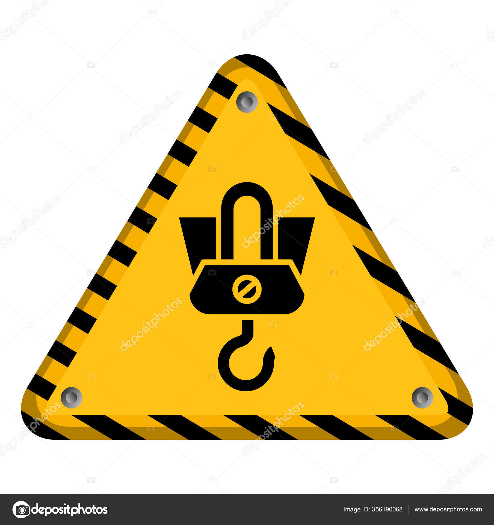 Industrial Crane Hook Triangle Symbol Vector Stock Vector by ©loopang ...