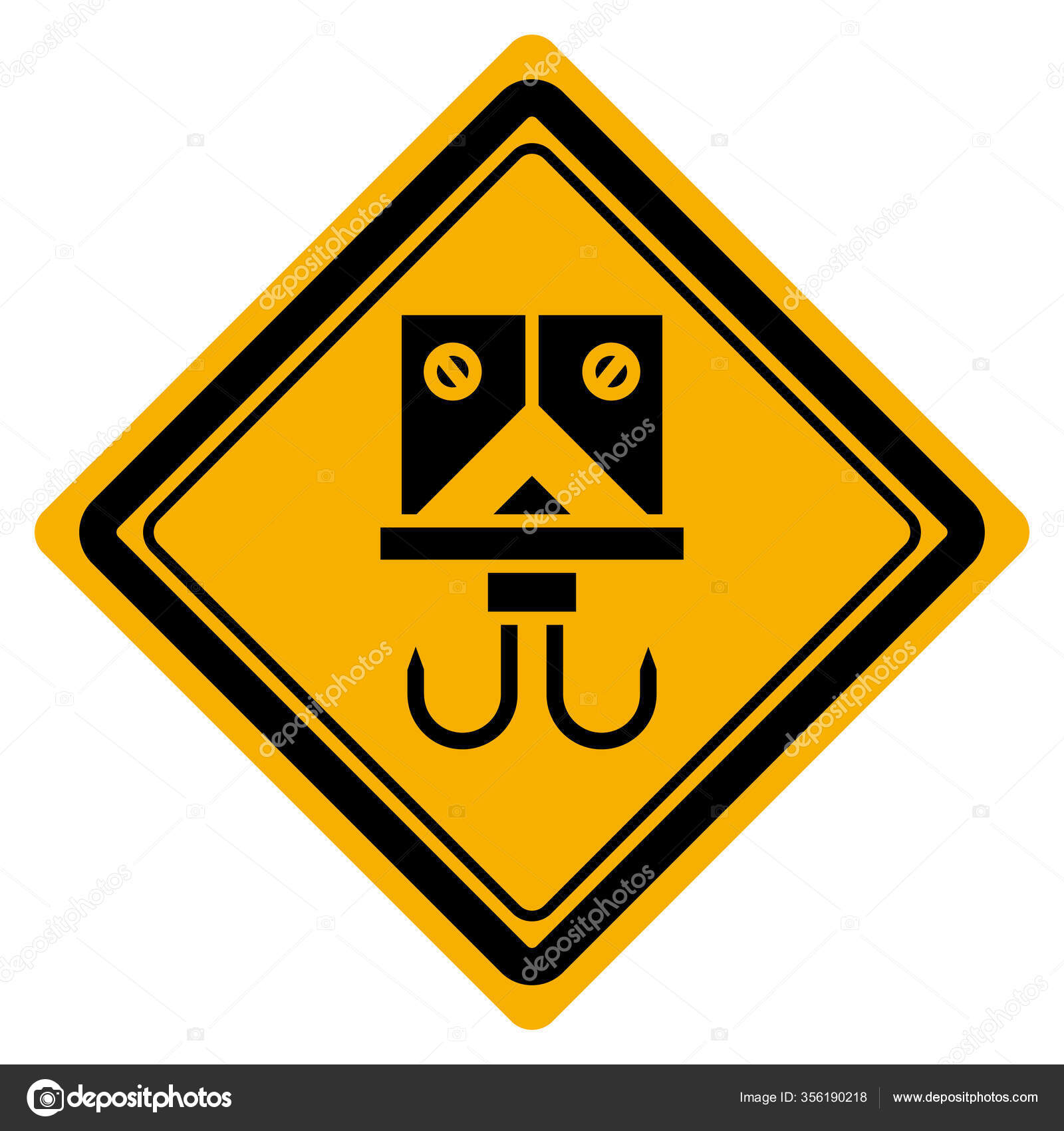 Hoist Crane Hook Symbol Yellow Signage Stock Vector Image by ©loopang ...