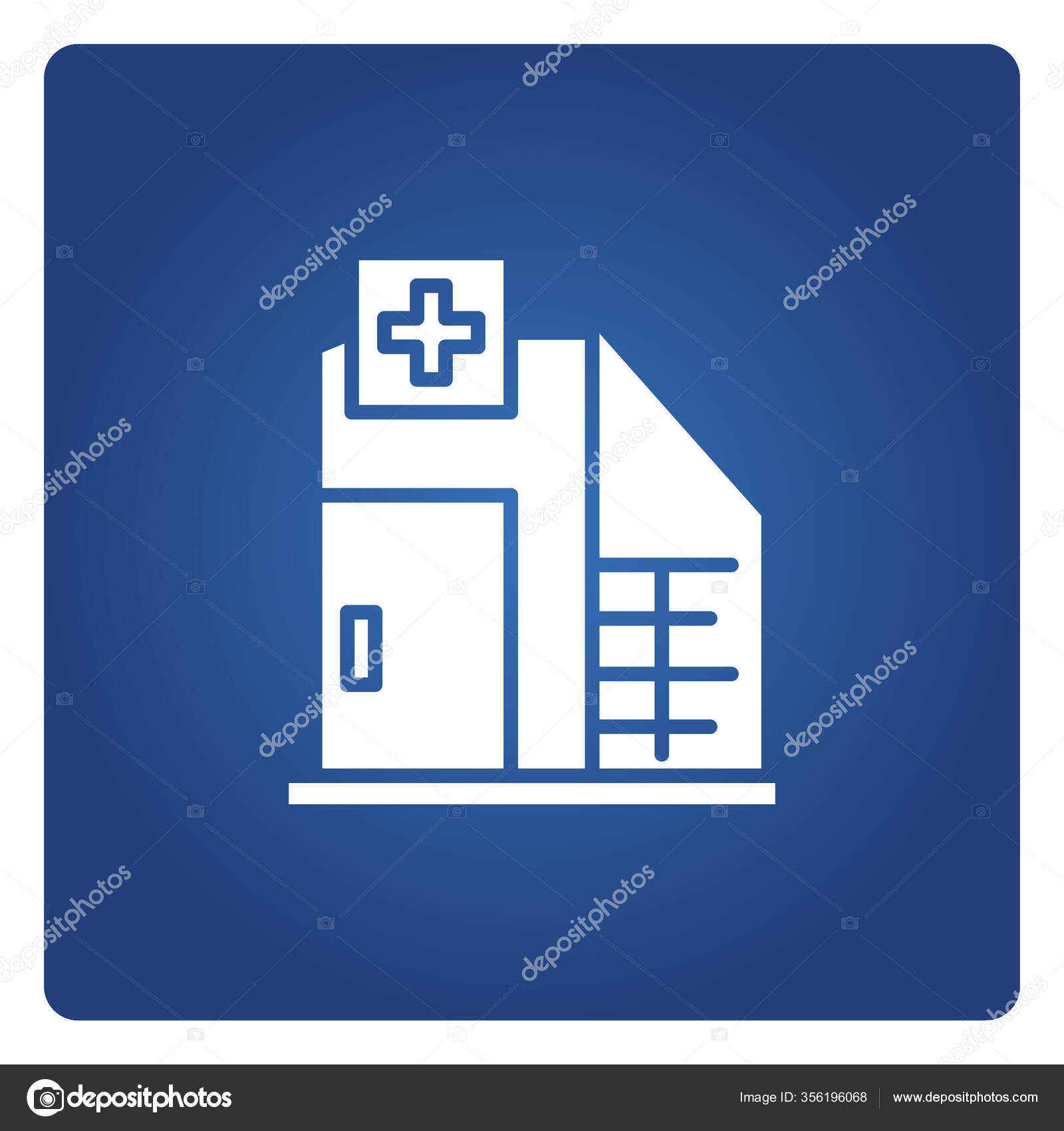 Icono Del Hospital Sobre Fondo Azul Vector de stock #356196068 de ©loopang