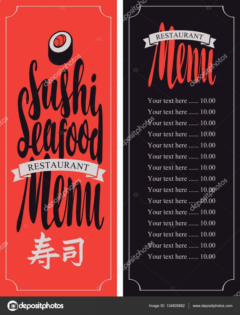 Menu with price list for the sushi Stock Vector Image by ©paseven ...