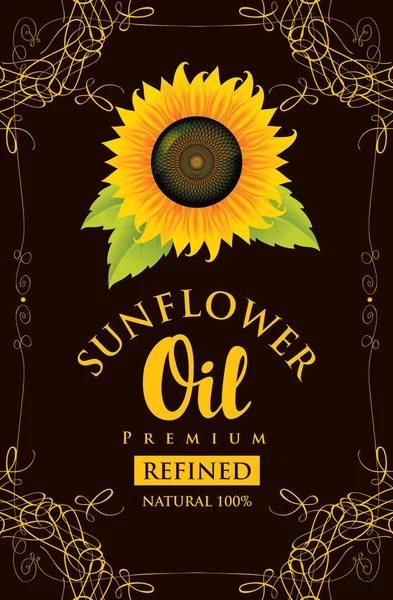 Natural Organic Best Quality Sunflower Oil Label Or Advertising Poster